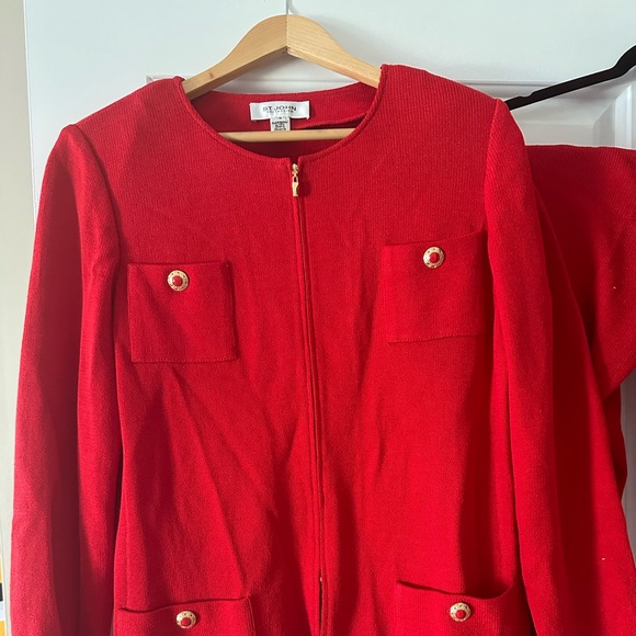 St. John | Jackets & Coats | St John Red Suit | Poshmark